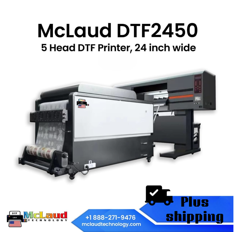 McLaud DTF2450 5-Head DTF Printer , 24 inch wide print, Special Factor ...